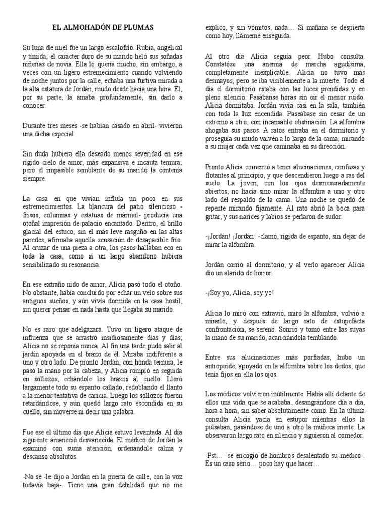 El Almohadón de Plumas | PDF