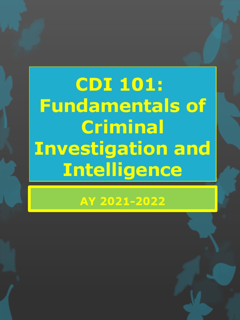 CDI 101 Module No. 4 | PDF | Detention (Imprisonment) | Search Warrant