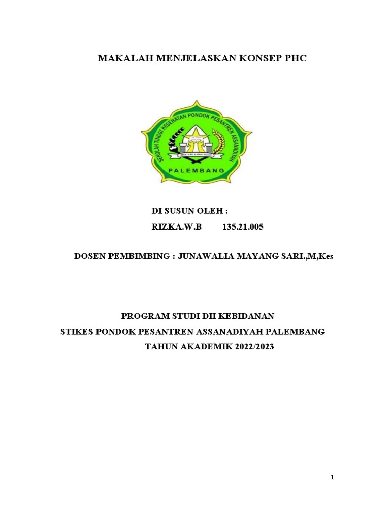 Makalah PHC | PDF | Pengembangan Diri | Kesehatan Holistik