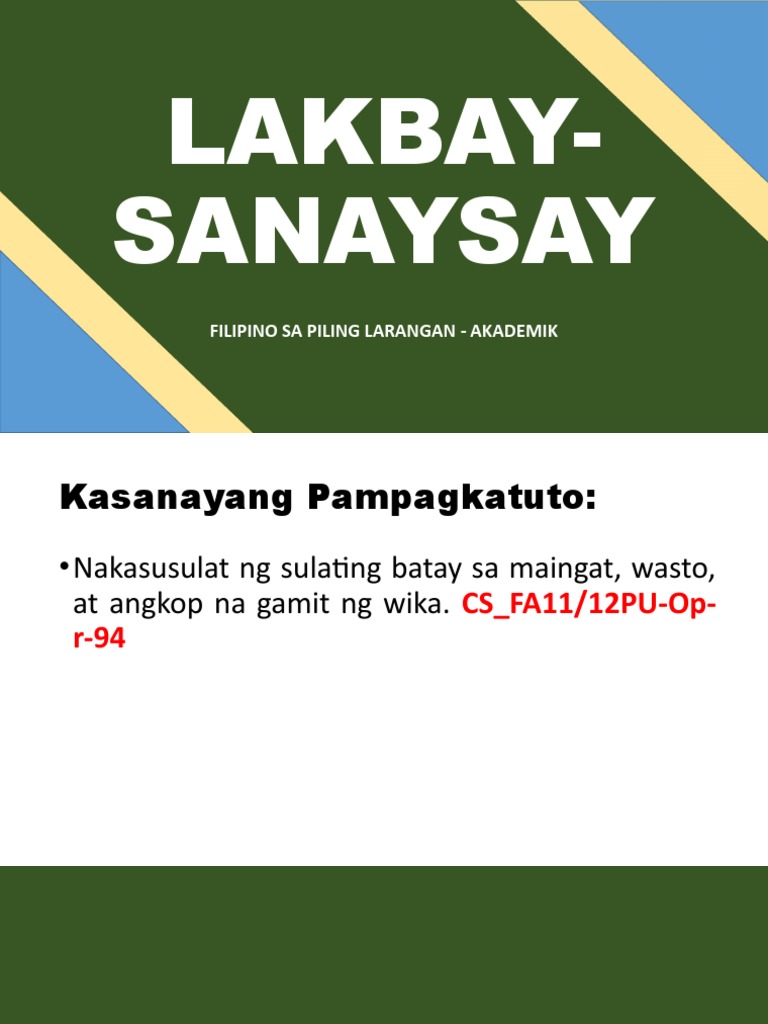 Lakbay Sanaysay | PDF