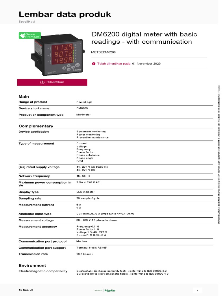 DM6200 Digital Meter Specifications | PDF | Alternating Current ...