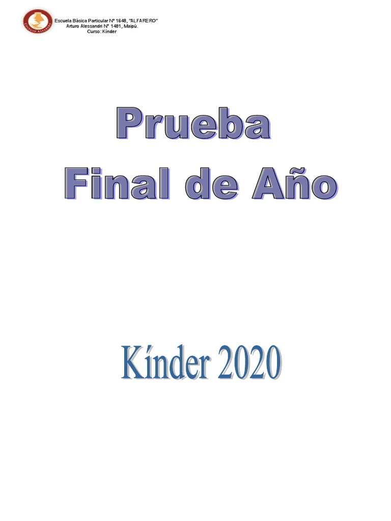 Kínder - Prueba Final de Año | PDF