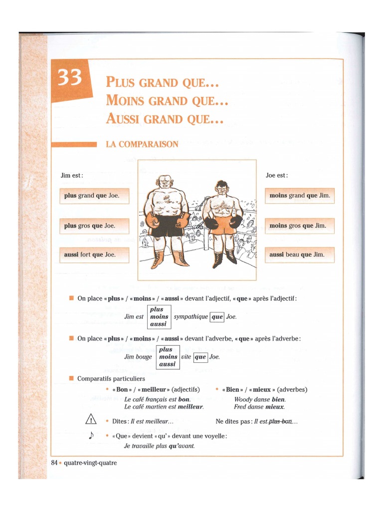 La Comparaison Explication Exercices | PDF