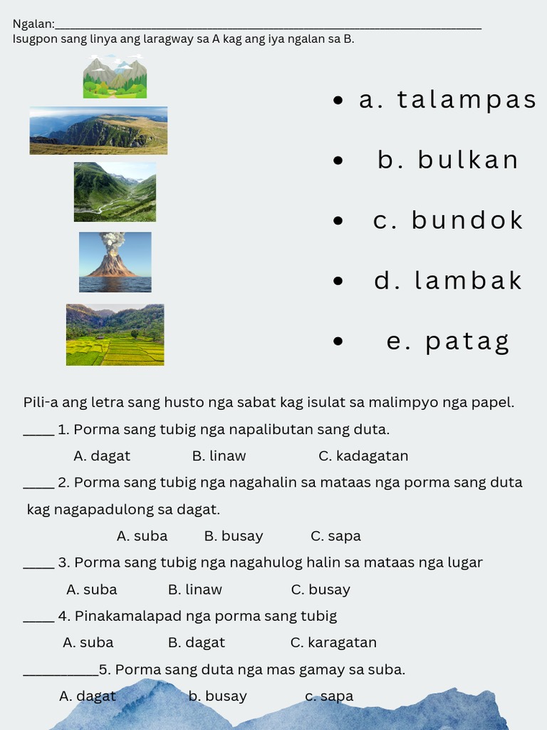 Isugpon Sang Linya Ang Laragway Sa A Kag Ang Iya Ngalan Sa B. | PDF Isugpon Sang Linya Ang Laragway Sa A Kag Ang Iya Ngalan Sa B. | PDF