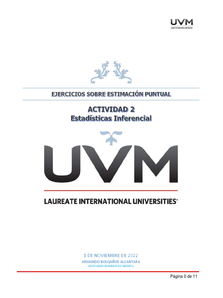 #Act2 Aba | PDF | Estimador | Teoría estadística