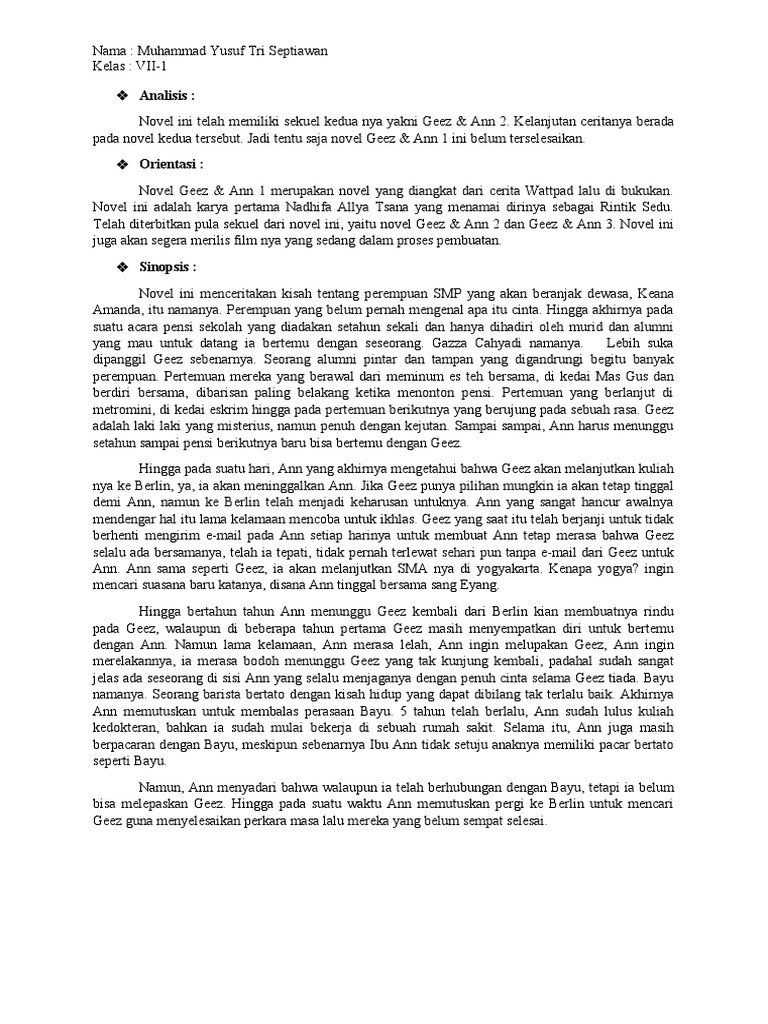 Tugas B.indo - Novel | PDF