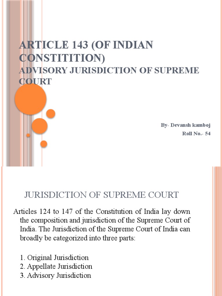 Article 143 (OF INDIAN CONSTITITION) | PDF