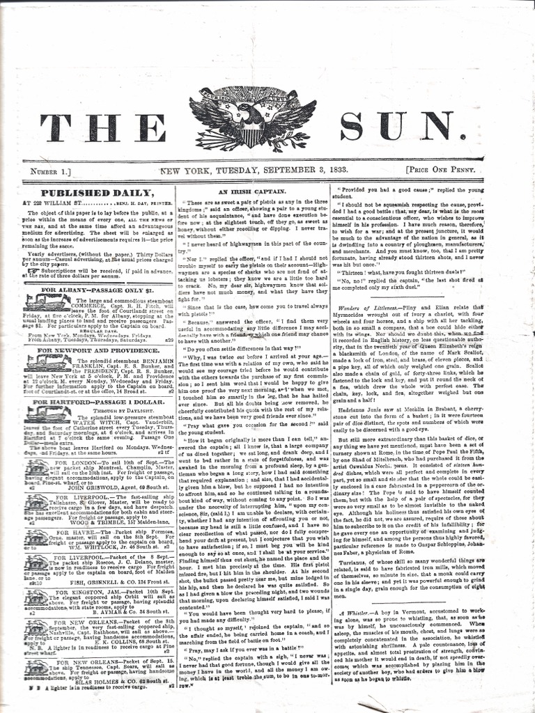 The Sun September 3, 1833 | PDF