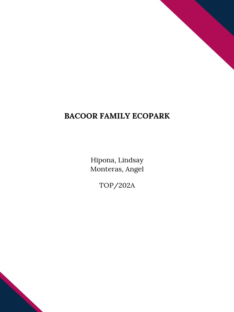 Bacoor Family Ecopark | PDF