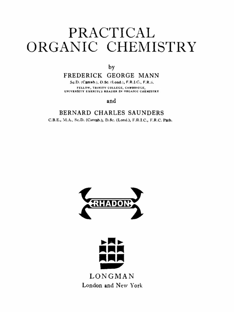 Practical Organic Chemistry (Mann F.G., Saunders B.C.) | PDF