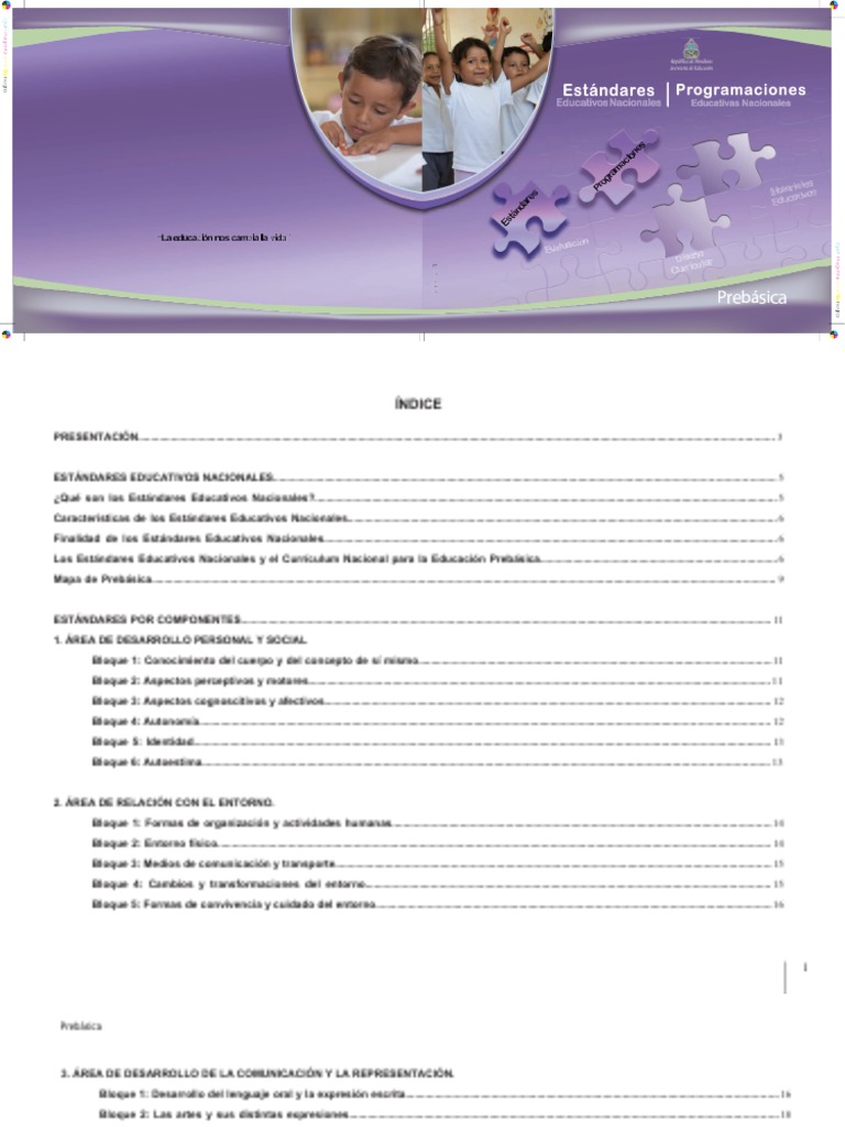Estandares y Programaciones de Prebasica | PDF | Plan de estudios | Método de enseñanza