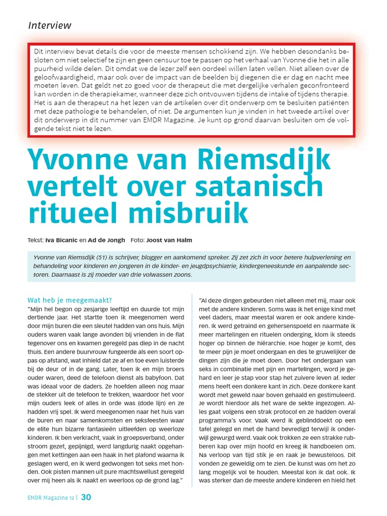 EMDR12 Interview Yvonne Van Riemsdijk Satanisch Ritueel Misbruik | PDF
