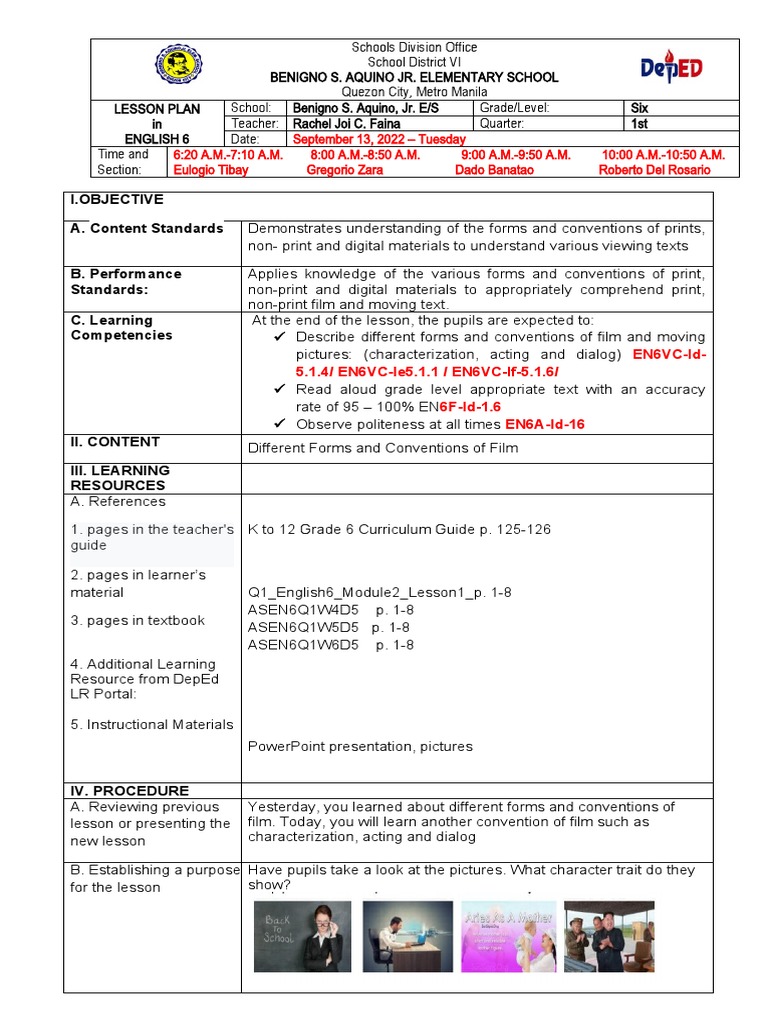 Analyzing Characterization, Acting, and Dialogue in Film Through a ...