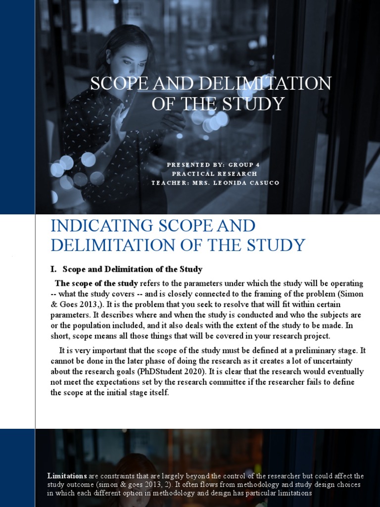 Scope and Delimitation | PDF | Survey Methodology | Social Media