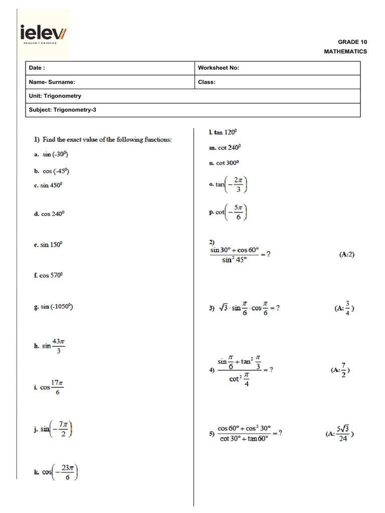 Trigonometry-3 | PDF