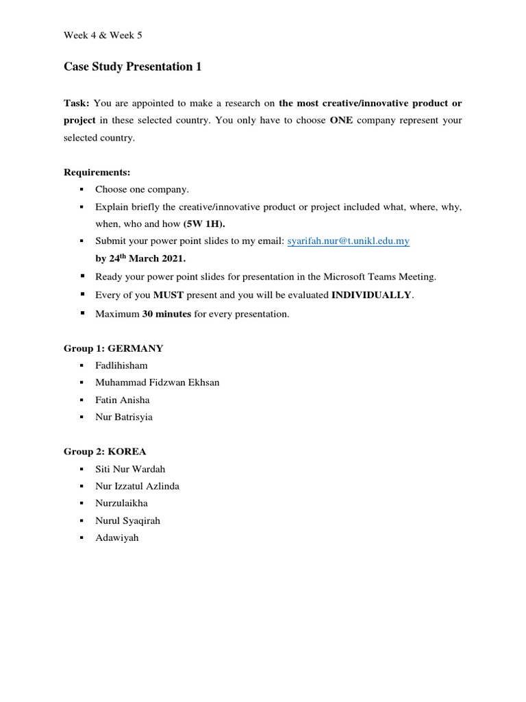 Case Study Presentations 1 | PDF