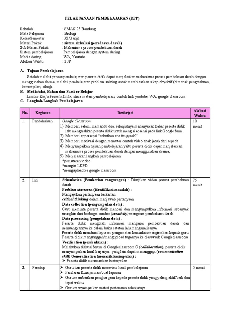 RPP Daring Sirkulasi | PDF | Karier & Perkembangan | Komputer