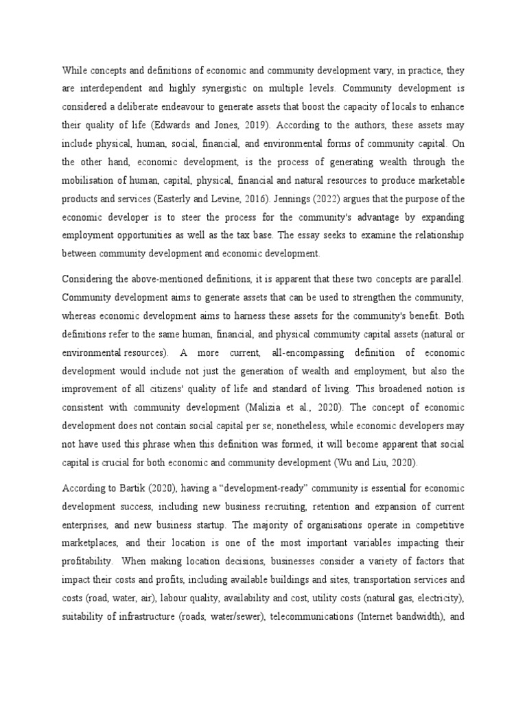 Community and Economic Development | PDF | Economic Development ...
