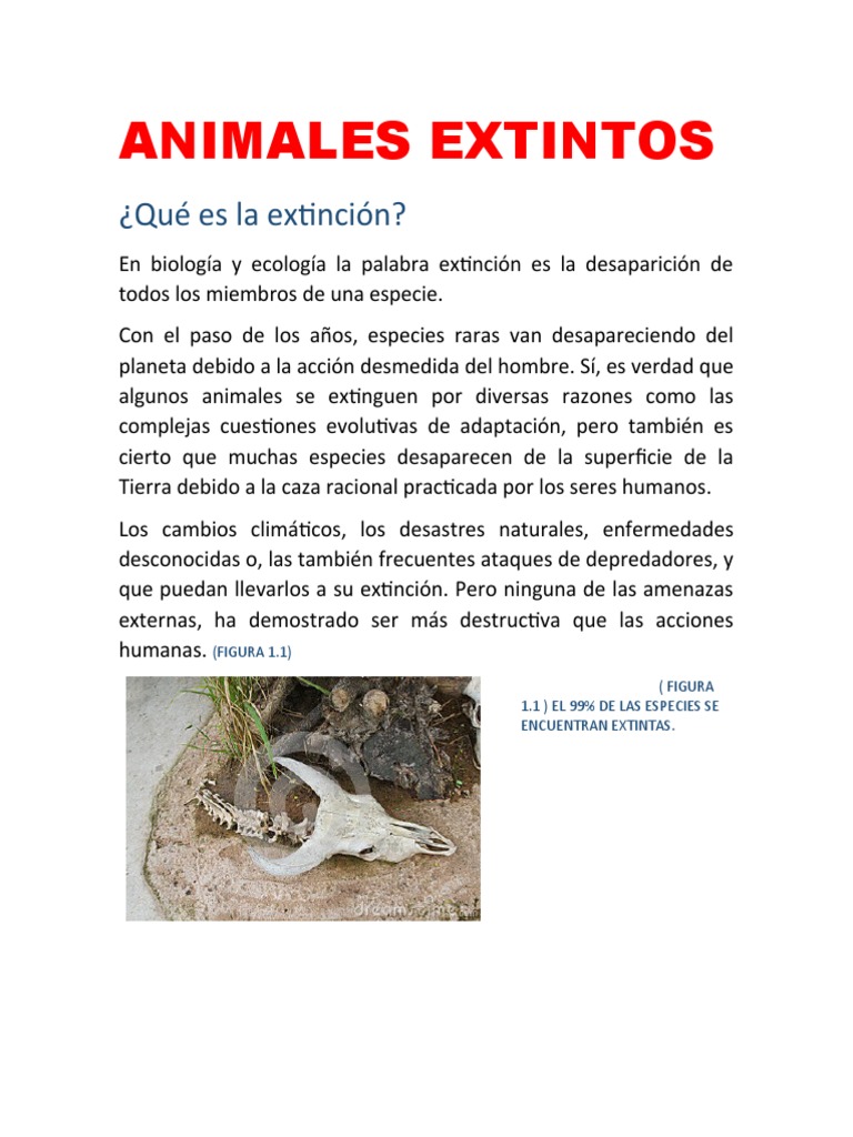 Animales Extintos | PDF