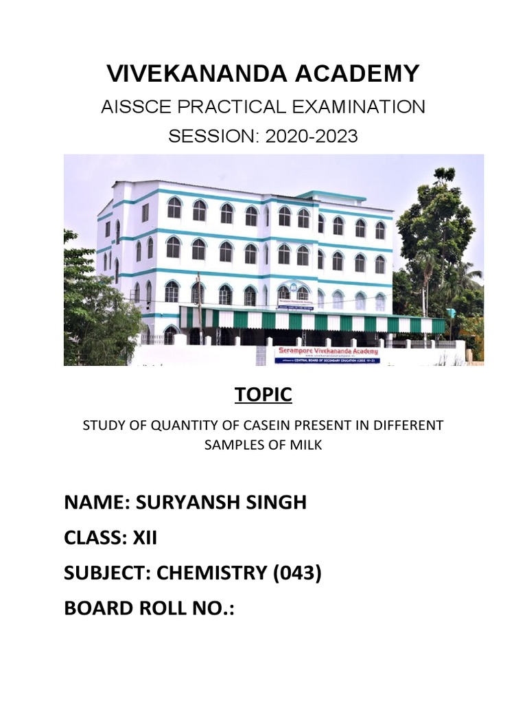 Study of Quantity of Casein Present in Different Samples of Milk | PDF ...