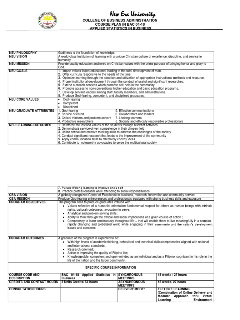 1stSemAY2021-2022 - OBE FLEXIBLE LEARNING COURSE PLAN FOR BAC 04-18 ...