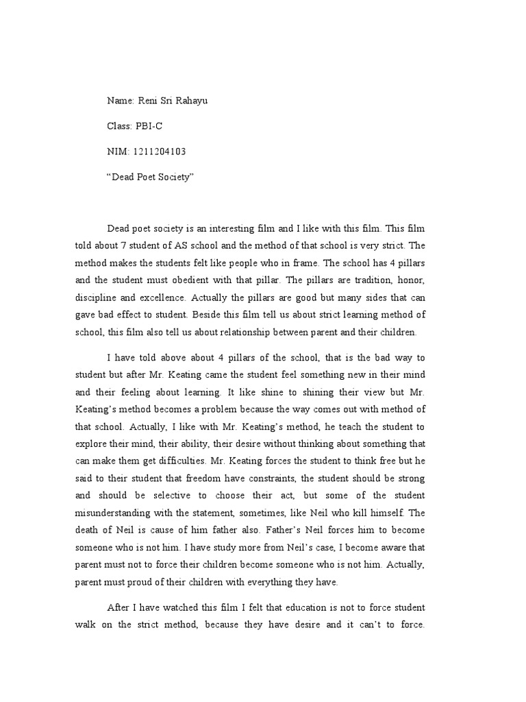 Dead Poet Society | PDF | Teachers