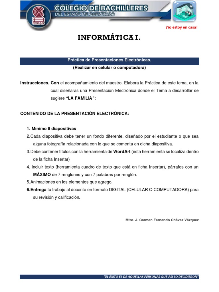 Practica Power Point Instrucciones | PDF | Informática