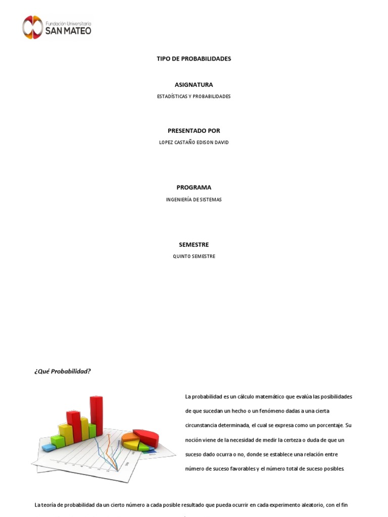 Tipo de Probabilidades | Descargar gratis PDF | Teoría de probabilidad | Probabilidad