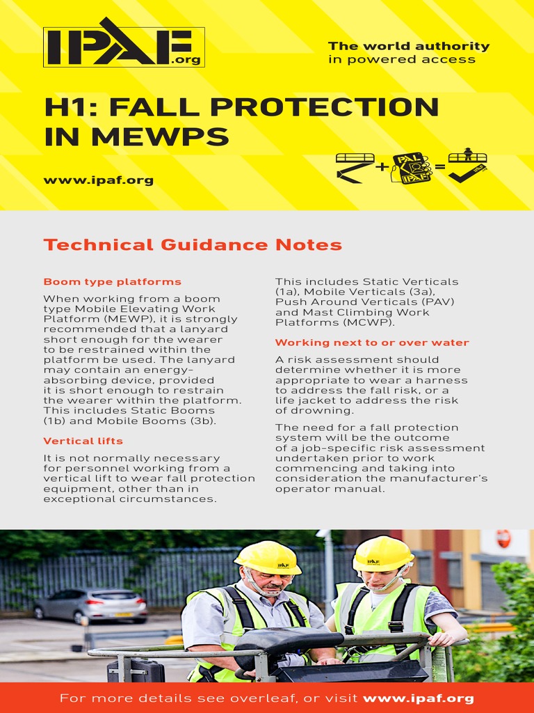 H1: Fall Protection in Mewps: Technical Guidance Notes | PDF