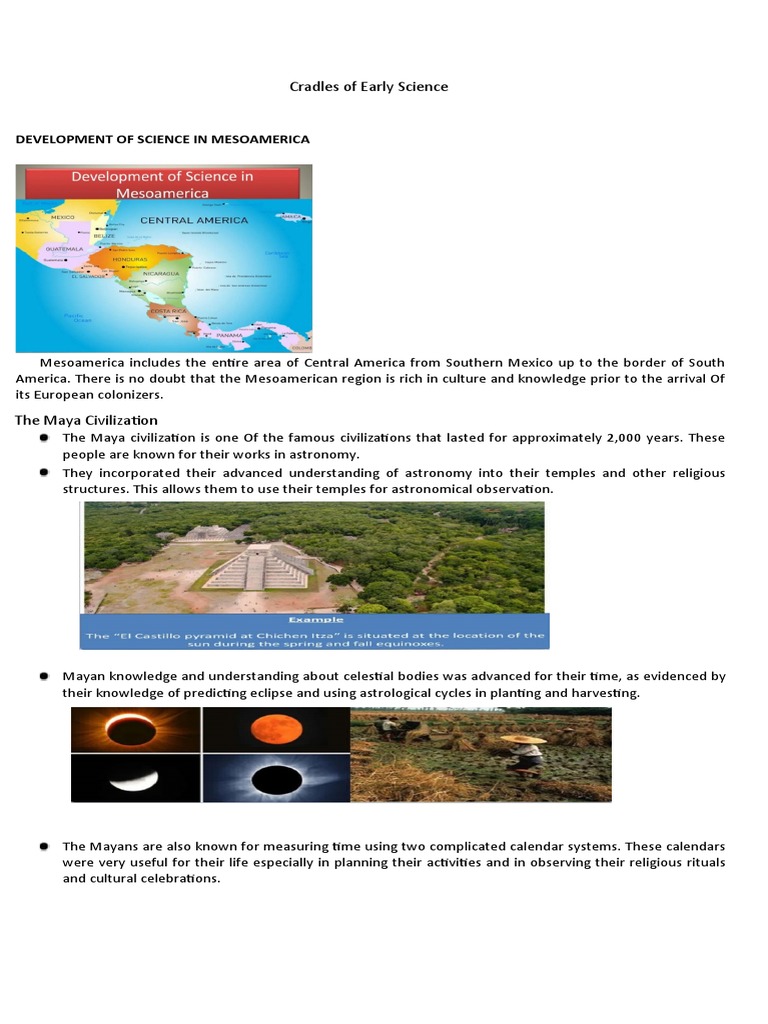 Cradles of Early Science | PDF | Maya Civilization | Mesoamerica
