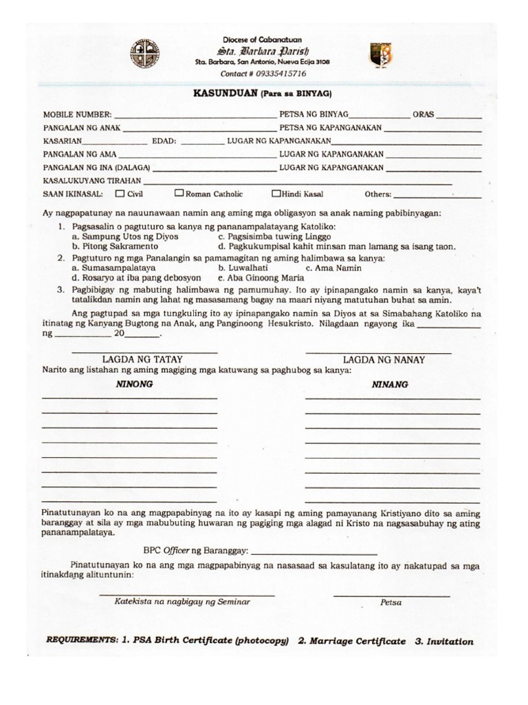 Binyag Form | PDF