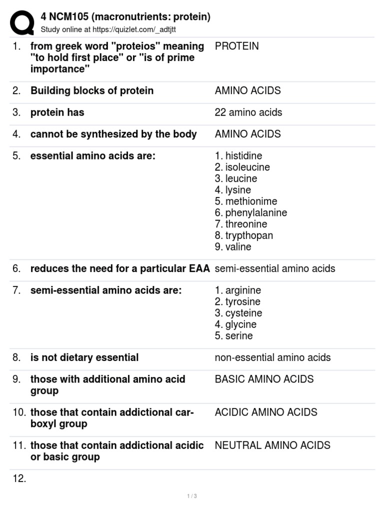Protein Basics for Nutrition Students | PDF | Amino Acid | Proteins