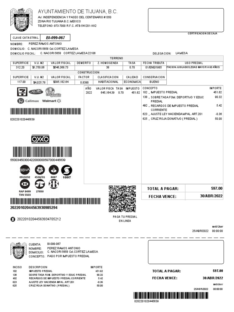 Recibo Predial | PDF Recibo Predial | PDF
