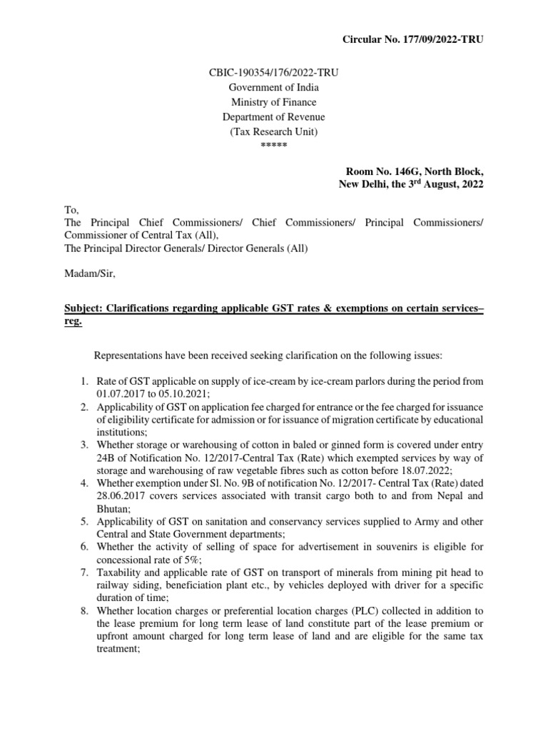Clarifications on GST Rates and Exemptions | PDF | Value Added Tax ...