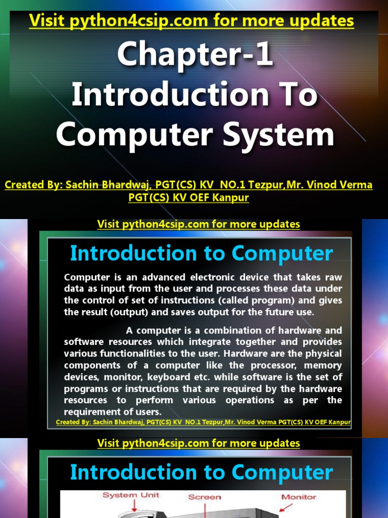 Introduction To Computer System | PDF Introduction To Computer System | PDF