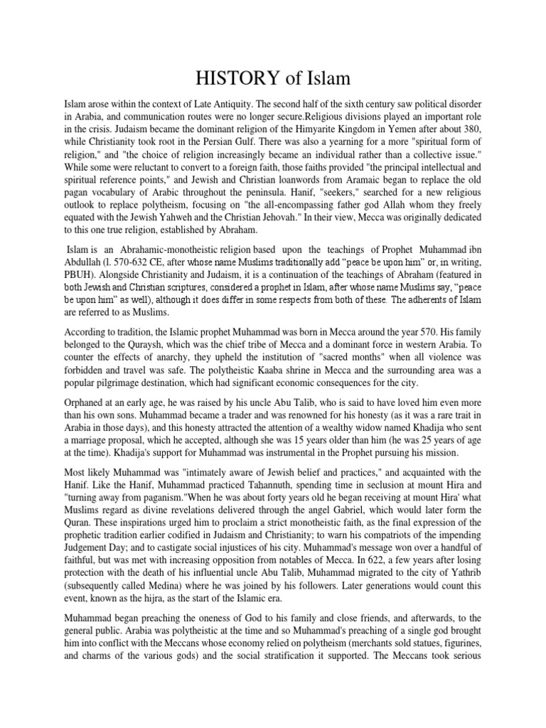 HISTORY of Islam | PDF | Muhammad | Mecca