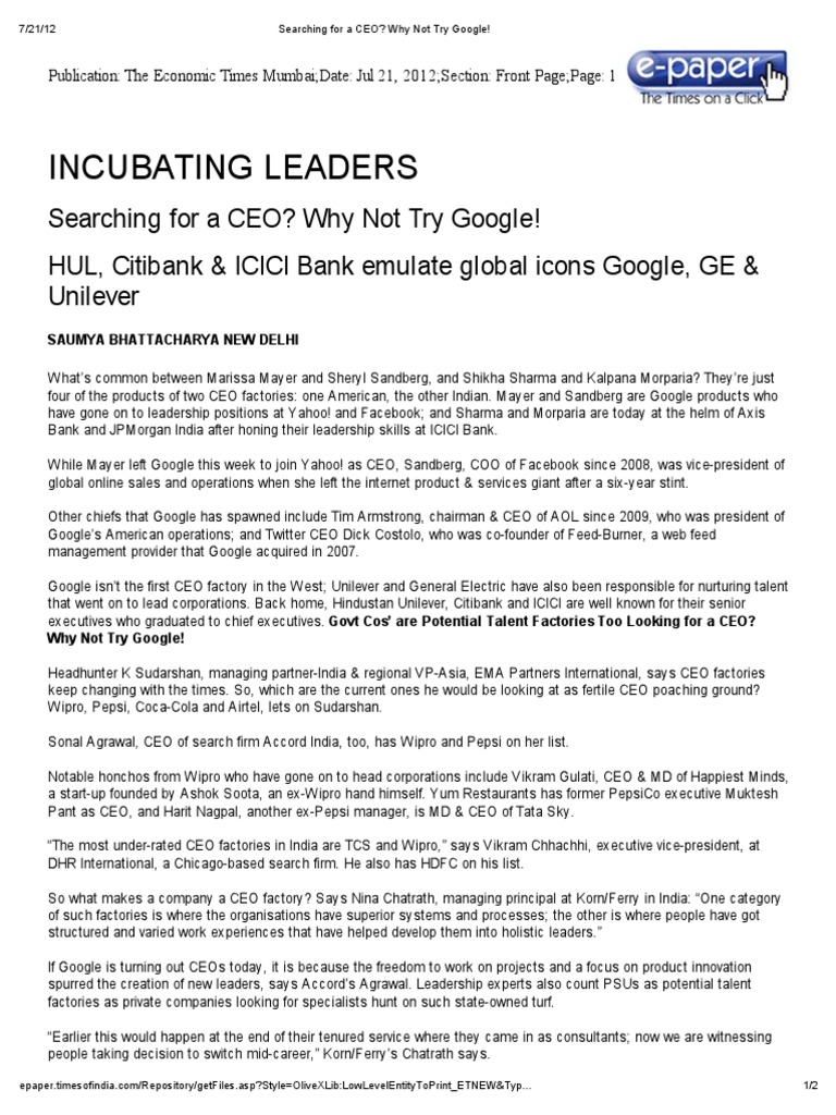 CEO Factories | PDF | Chief Executive Officer | Business