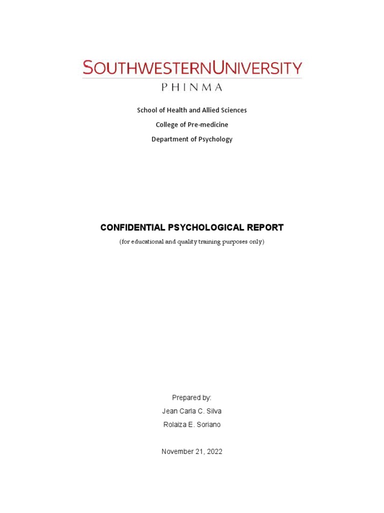 Partial Psych Report | PDF