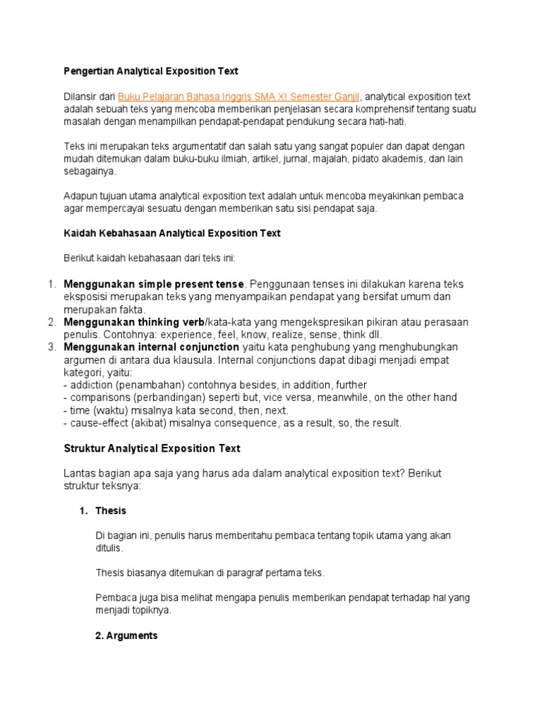 Analytical Exposition Text | PDF