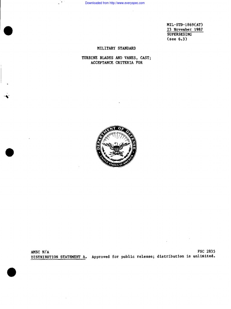 Mil STD 1869 | PDF | Casting (Metalworking) | Airfoil