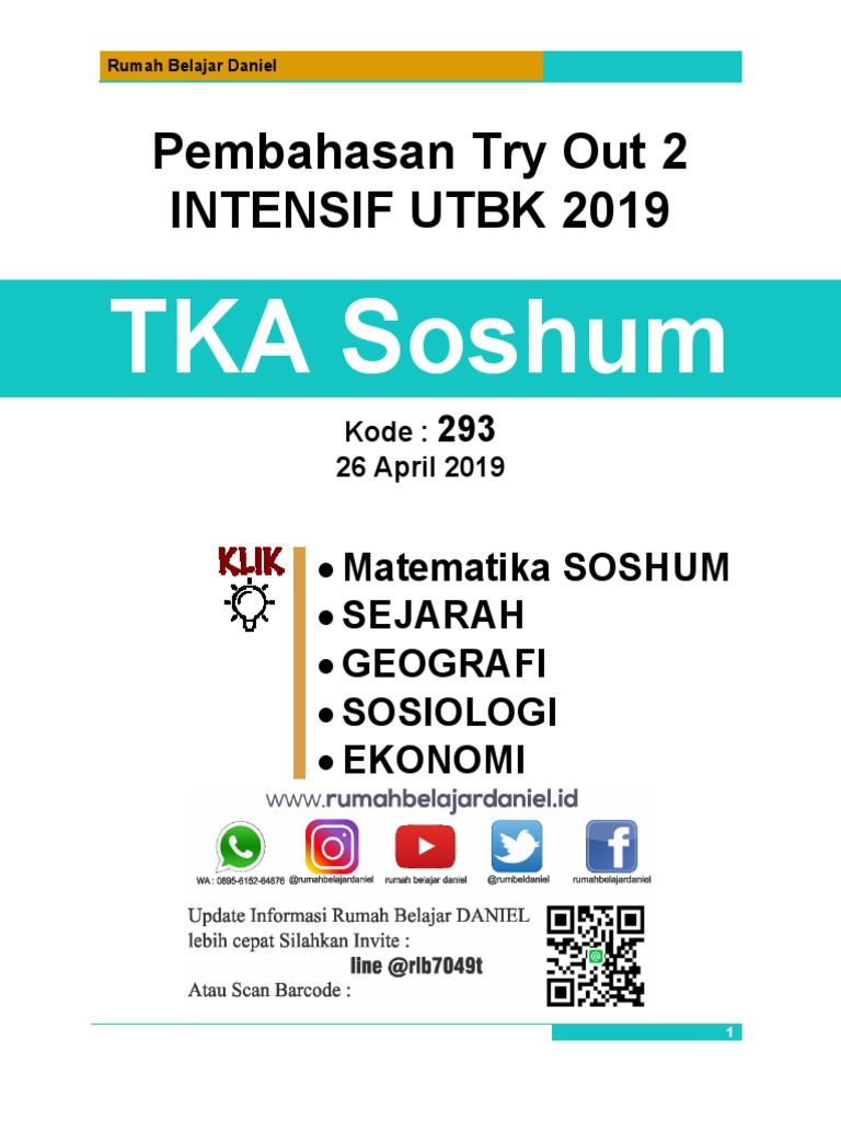Pembahasan TKA Soshum UTBK 2019 | PDF