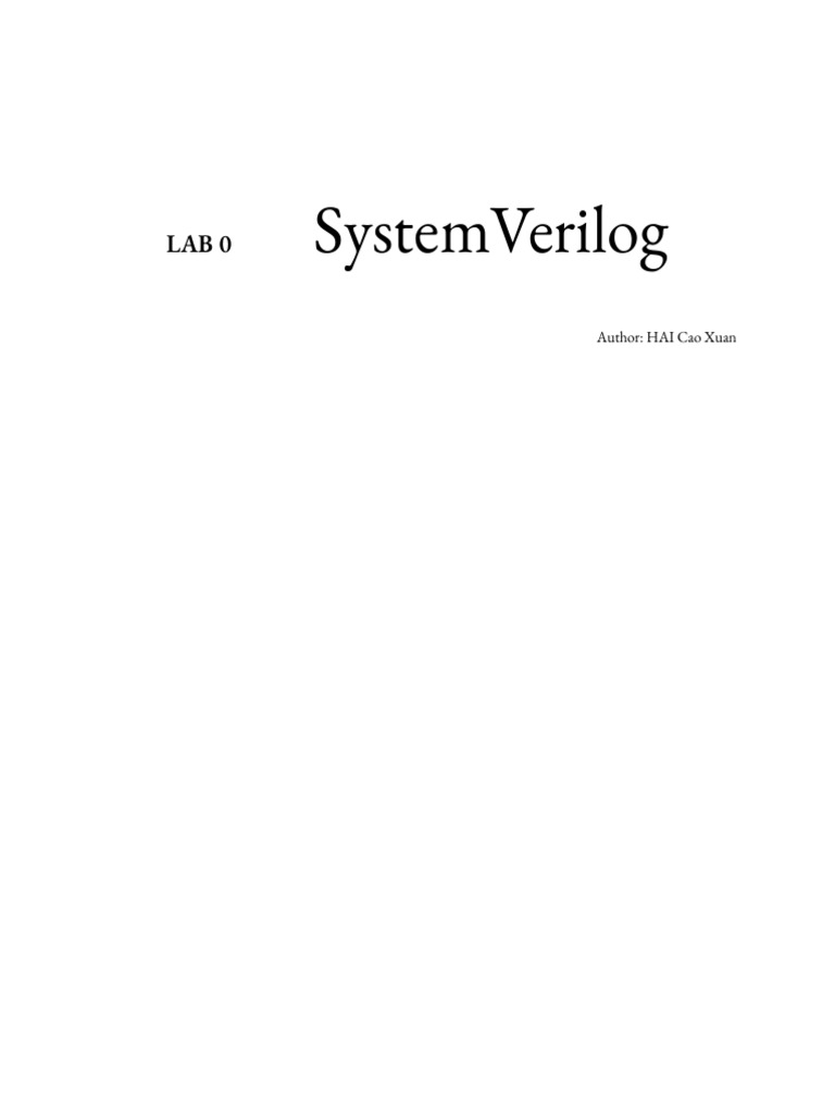 Lab 0 SystemVerilog PDF | PDF