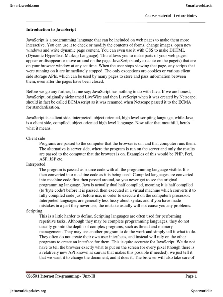 Unit 3 | PDF | Regular Expression | Java Script