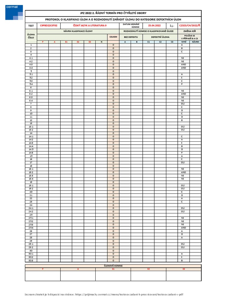 C9B 2022 Validacni Protokoly | PDF