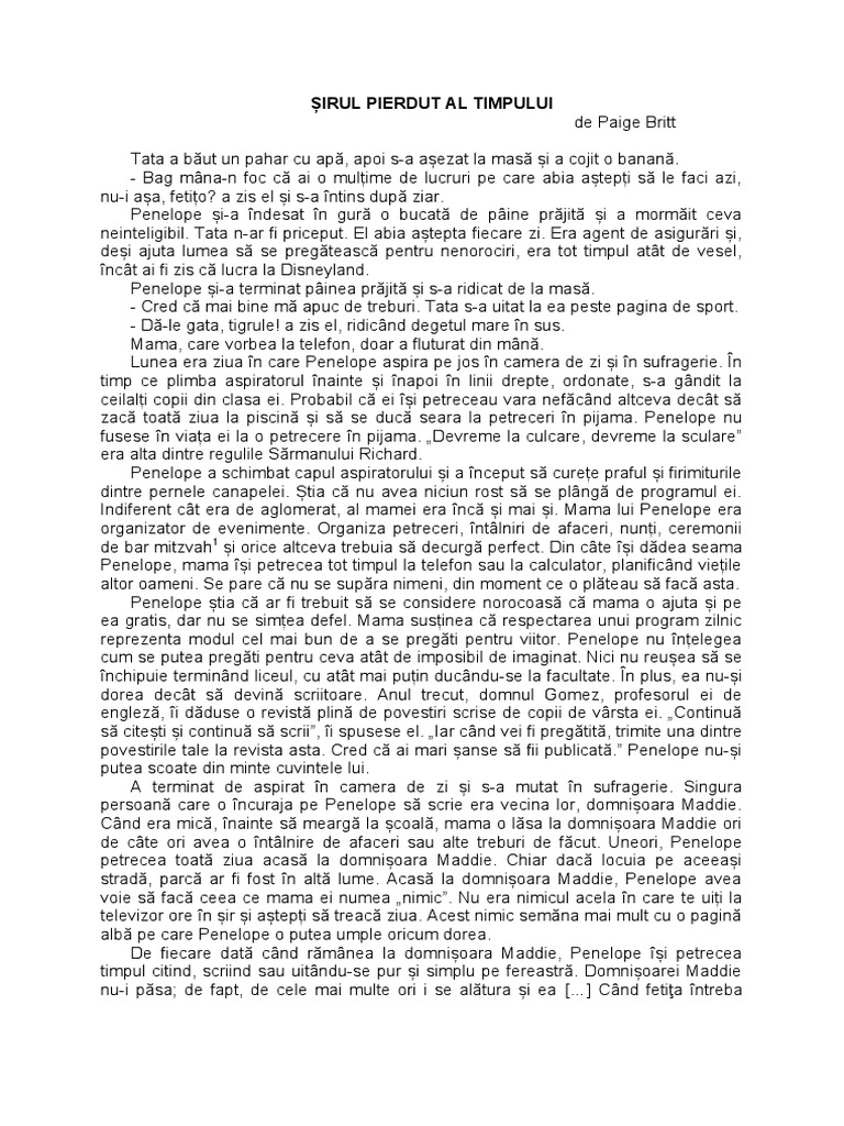 Șirul Pierdut Al Timpului | PDF