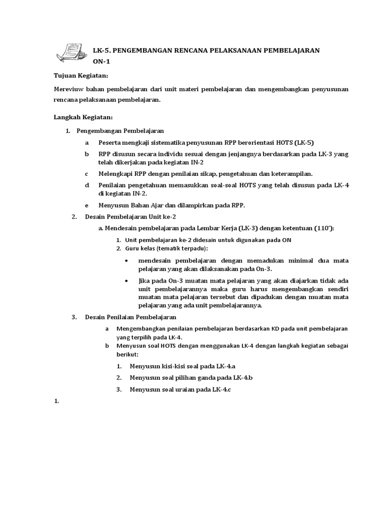 LK.5 RPP Unit 1-Mita Tresia | PDF