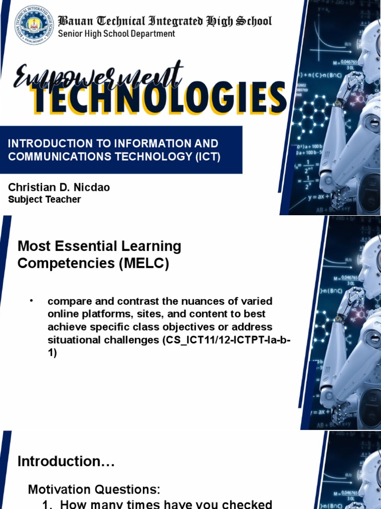 Lesson 1 - Introduction To ICT | PDF | World Wide Web | Internet & Web