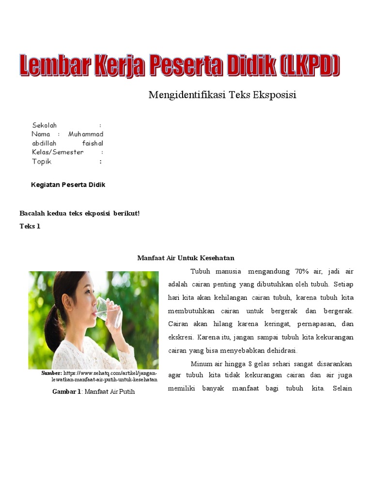 REVISI 5 Lembar Kerja Siswa 1 - Mengidentifikasi Teks Eksposisi OK | PDF