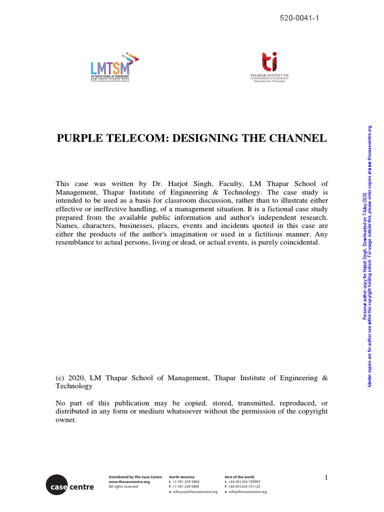 Case Study Purple Telecom | PDF