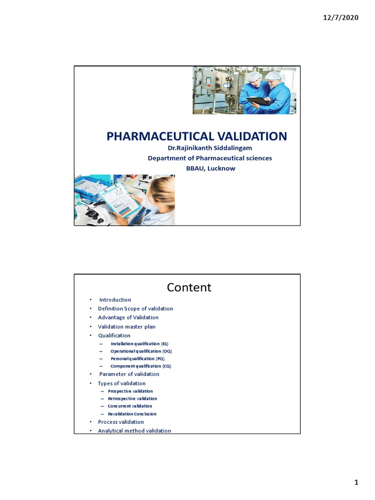 Pharmaceutical Validation Guide | PDF | Verification And Validation ...